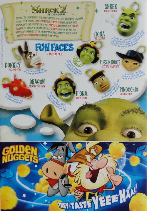 2004 Shrek 2 Fun Faces & Mask free in Golden Nuggets cereal